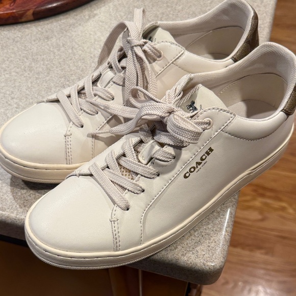 Coach | Shoes | Coach Womens Cream Sneakers | Poshmark